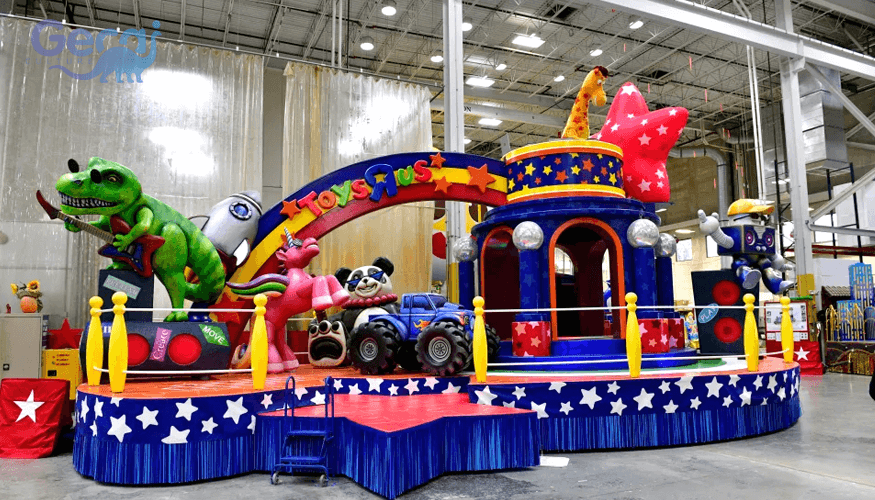 Custom Cartoon Parade Float-Parade Float-Dinosaur Park Animatronic ...
